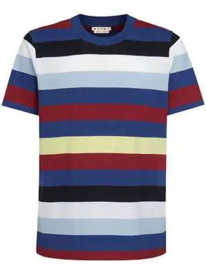 Marni Striped Cotton T-shirt - Blue