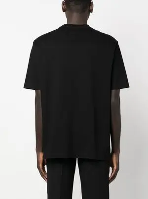 LANVIN Curb Logo-embroidered Cotton T-shirt - Black