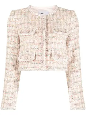 SELF-PORTRAIT Self-Portrait Cropped Bouclé Jacket