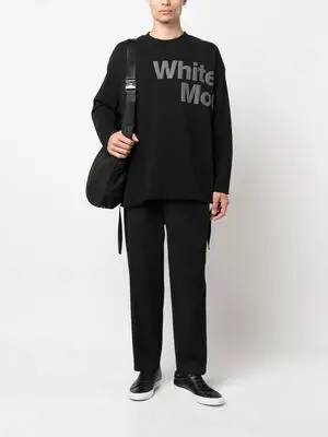 WHITE MOUNTAINEERING Cotton Sweatshirt With Draped Strap Detailing