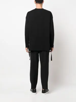 WHITE MOUNTAINEERING Cotton Sweatshirt With Draped Strap Detailing
