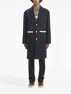 Palm Angels Sartorial Tape Wool-blend Coat - Blue