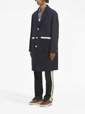 Palm Angels Sartorial Tape Wool-blend Coat - Blue