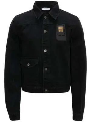 JW Anderson Sim Card Cotton Trucker Jacket - Black