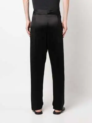 Saint Laurent Buttoned Tapered Trousers - Black