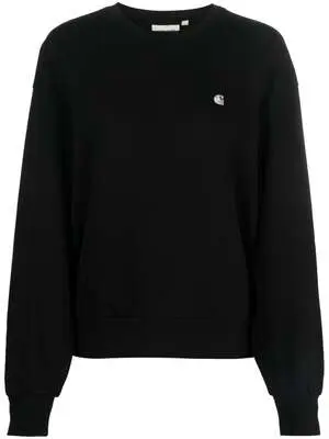 Carhartt Work In Progress Embroidered-logo Cotton Sweatshirt - Black
