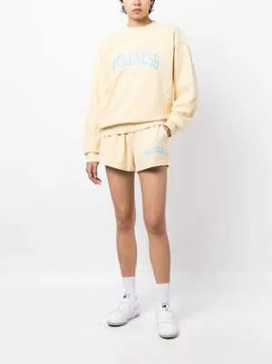 SPORTY & RICH Wellness-print Cotton Shorts