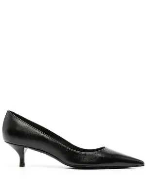 STUART WEITZMAN Kitten Heel Leather Pumps - Black