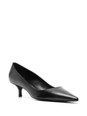 STUART WEITZMAN Kitten Heel Leather Pumps - Black