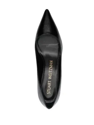STUART WEITZMAN Kitten Heel Leather Pumps - Black
