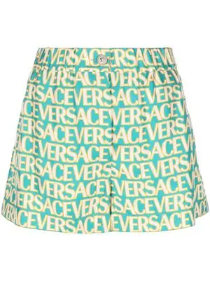 Versace Allover Silk Shorts