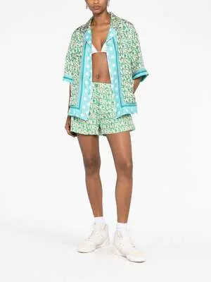 Versace Allover Silk Shorts