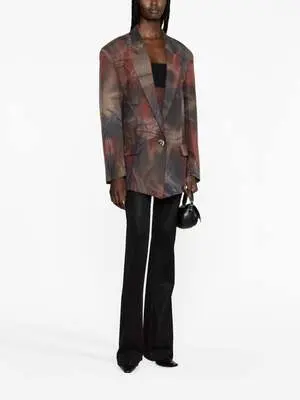 Attico Glen Tie-dye Blazer - Brown