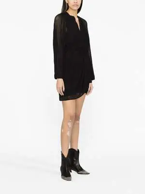 IRO PARIS Semi-sheer Draped Minidress