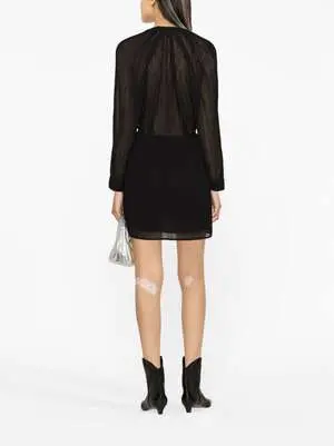 IRO PARIS Semi-sheer Draped Minidress