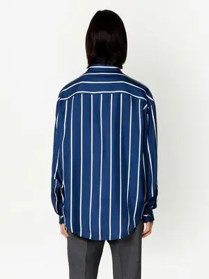 AMI Paris Striped Button-up Shirt