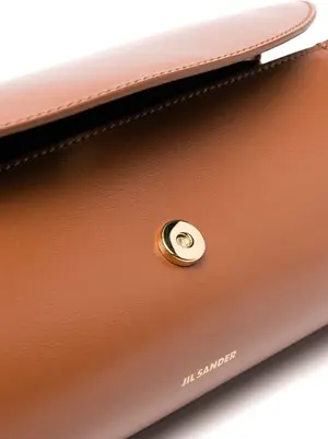 JIL SANDER Small Cannolo Shoulder Bag - Brown