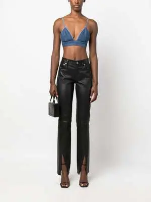 AGOLDE Triangle-cup Denim Crop Top