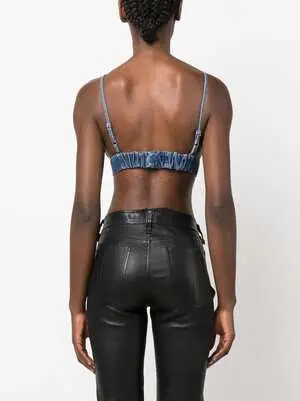AGOLDE Triangle-cup Denim Crop Top