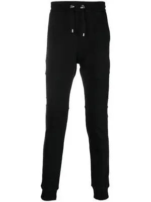 Balmain Organic Cotton Fitted Track Pants - Black