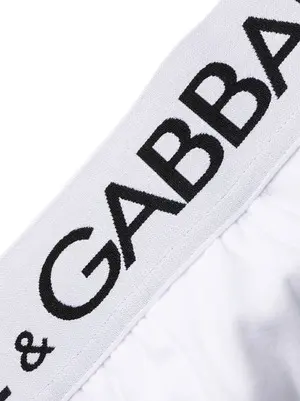 Dolce & Gabbana Logo-waistband Stretch Briefs - White