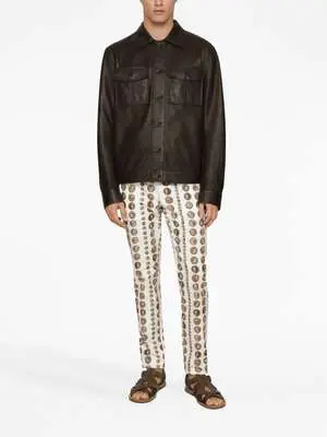 Dolce & Gabbana Perforated Leather Shirt Jacket