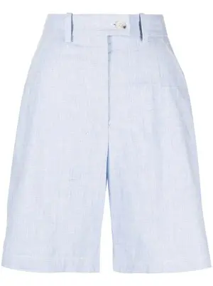 Kenzo Tailored Linen Shorts - Blue