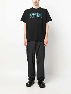 Versace Logo-print Cotton T-shirt - Black