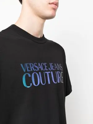 Versace Logo-print Cotton T-shirt - Black