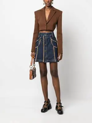 Moschino Scallop-edge Denim Miniskirt