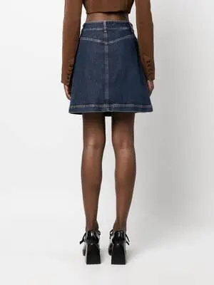 Moschino Scallop-edge Denim Miniskirt