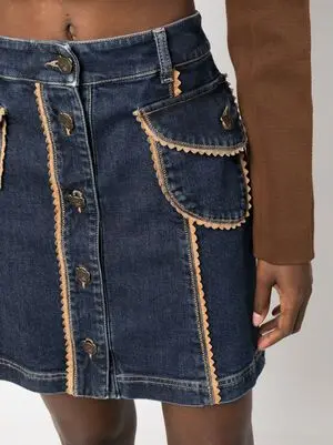 Moschino Scallop-edge Denim Miniskirt