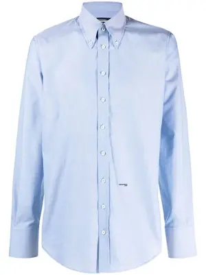 Dsquared2 Logo-print Long-sleeve Shirt - Blue