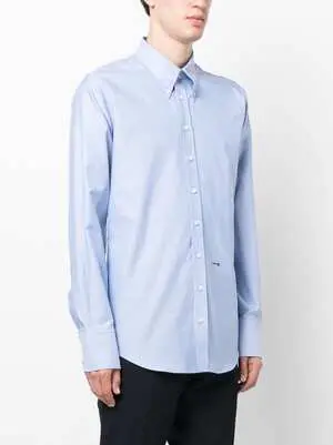 Dsquared2 Logo-print Long-sleeve Shirt - Blue