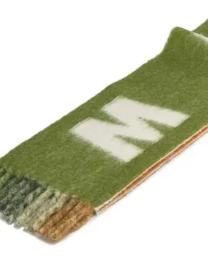 Marni Intarsia-knit Logo Scarf