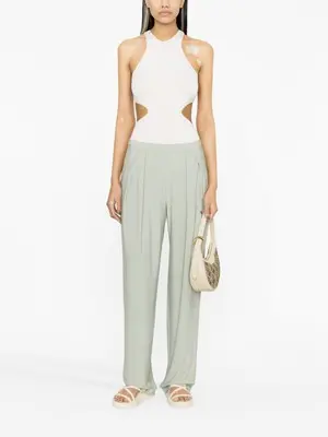 Norma Kamali Pleated Tapered Trousers