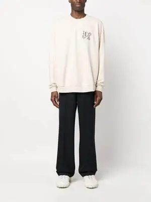 Palm Angels Logo-print Cotton Sweatshirt - Neutrals