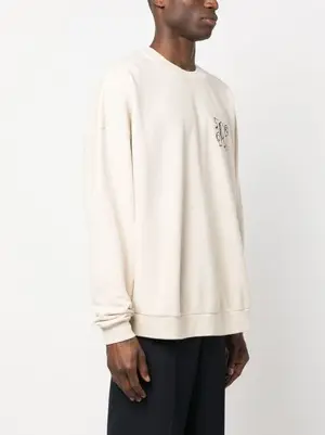 Palm Angels Logo-print Cotton Sweatshirt - Neutrals
