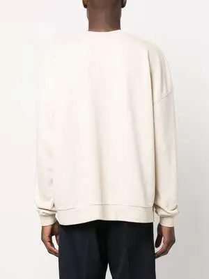 Palm Angels Logo-print Cotton Sweatshirt - Neutrals