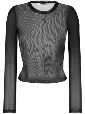 Alexander Wang Semi-sheer Mesh Top - Black