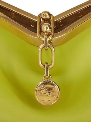 Etro Vela Leather Shoulder Bag - Green