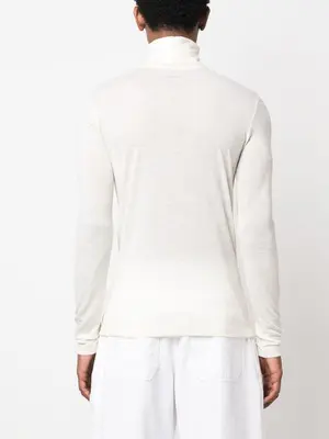 JIL SANDER Logo-print Roll-neck Jumper - Neutrals