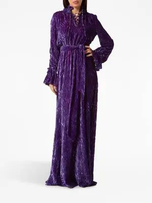 Philipp Plein Chiffon Gipsy Devoré-effect Dress - Purple