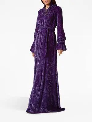 Philipp Plein Chiffon Gipsy Devoré-effect Dress - Purple