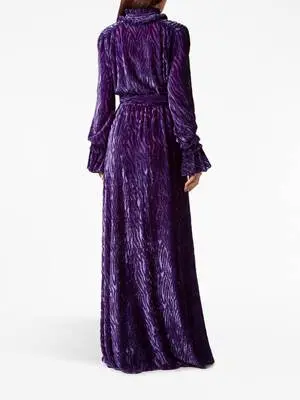 Philipp Plein Chiffon Gipsy Devoré-effect Dress - Purple