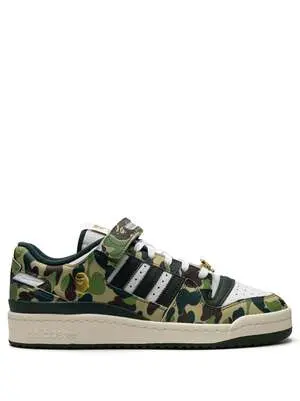 Adidas X Bape Forum 84 Low 30th Anniversary Camo Sneakers - Green