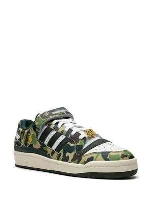 Adidas X Bape Forum 84 Low 30th Anniversary Camo Sneakers - Green