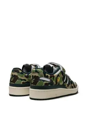 Adidas X Bape Forum 84 Low 30th Anniversary Camo Sneakers - Green