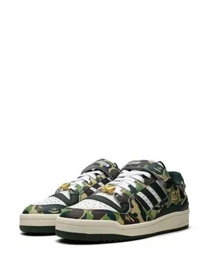 Adidas X Bape Forum 84 Low 30th Anniversary Camo Sneakers - Green