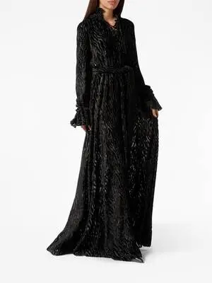 Philipp Plein Chiffon Gipsy Devoré-effect Dress - Black